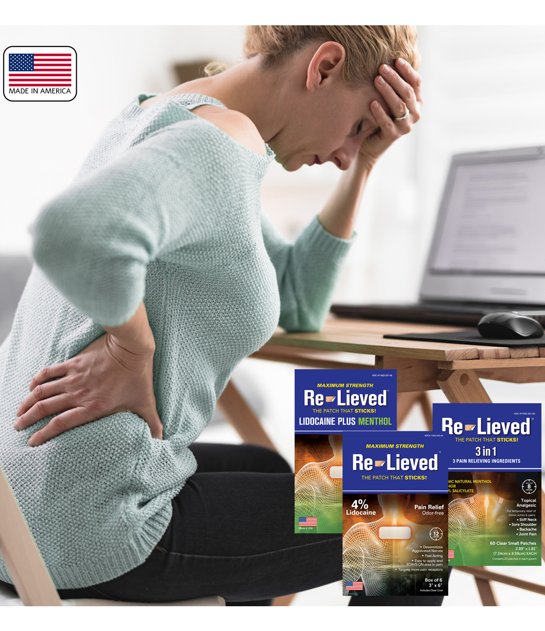 Safe Pain Relief Patches for Back, Knee & Shoulder